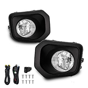 WEZEMLIGHT Fog Lights Lamps Replacement for 2016-2020 Toyota Tacoma(Fits SR, SR5 Model Only) with H16 12V 19W Halogen Bulbs With Black Bezel (Clear Lens) L+R