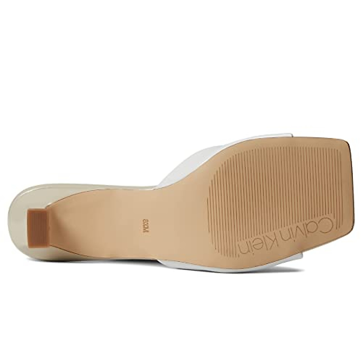 Calvin Klein Women's Fabian Heeled Sandal, White 140, 8.5