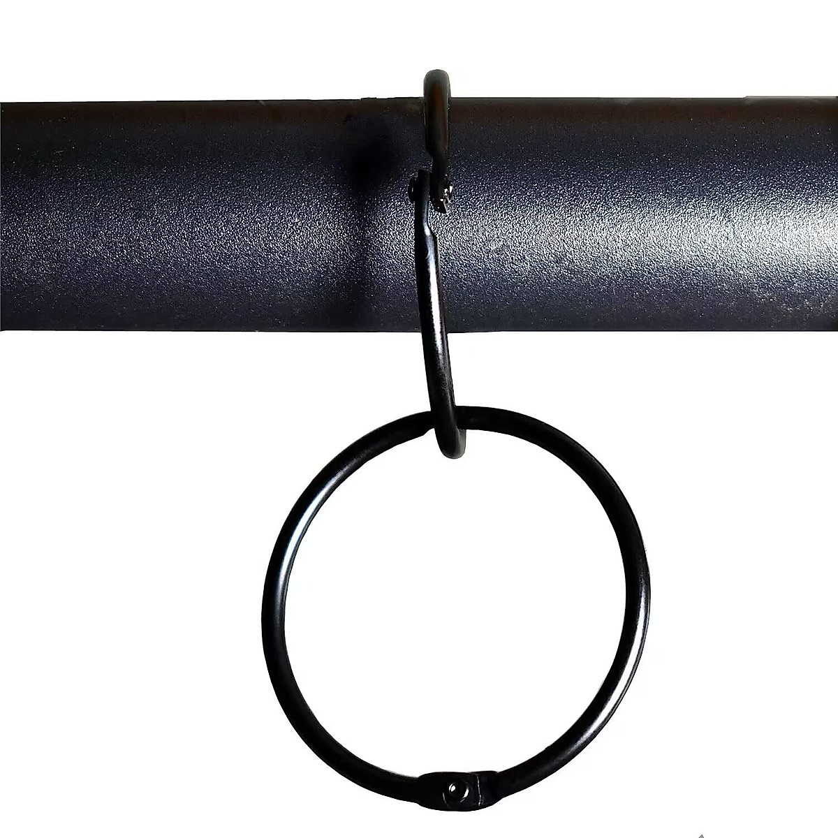 Black Shower Curtain Rings 2 inch (12 Pack) Metal Round Hooks Ring Rustproof for Bathroom Rod