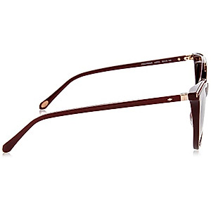 Fossil Women's Female Sunglass Style FOS 2103/G/S Cat Eye, Burgundy, 52mm, 18mm
