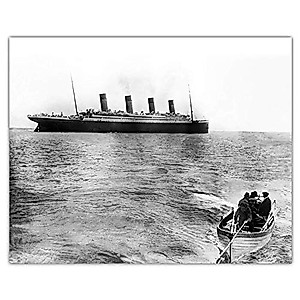 Last Known Photo of Titanic Afloat Wall Art Print Wall Art Print - 8x10 Unframed Picture For Home, Office, Dorm & Bedroom Decor - Creative Gift Idea for Titanic and Movie Fans