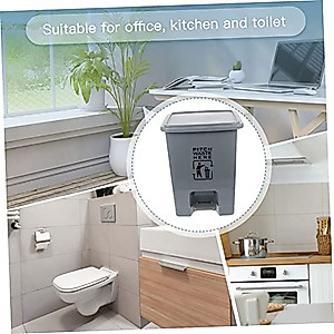 Operitacx 1pc Pedal Trash Can Round Trash Can Desk Dumpster Mesh Trash Can Dustbin Rubbish Can Kitchen Home Dustbin Large Capacity Garbage Can Waste Bin Rubbish Container Grey Plastic Simple