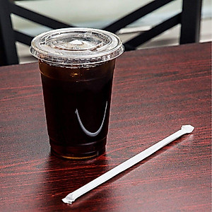 EPS775JWW Empress Earth 7.75" White Jumbo Paper Straws Wrapped 4/500 cs