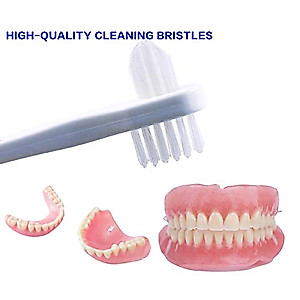 Ocircle Denture Cleaning Brush hygienic Denture Cleaner Set, T-Shaped Denture Special Toothbrush Tool, Small Hard Toothbrush, for Denture Care(Pack of 3)