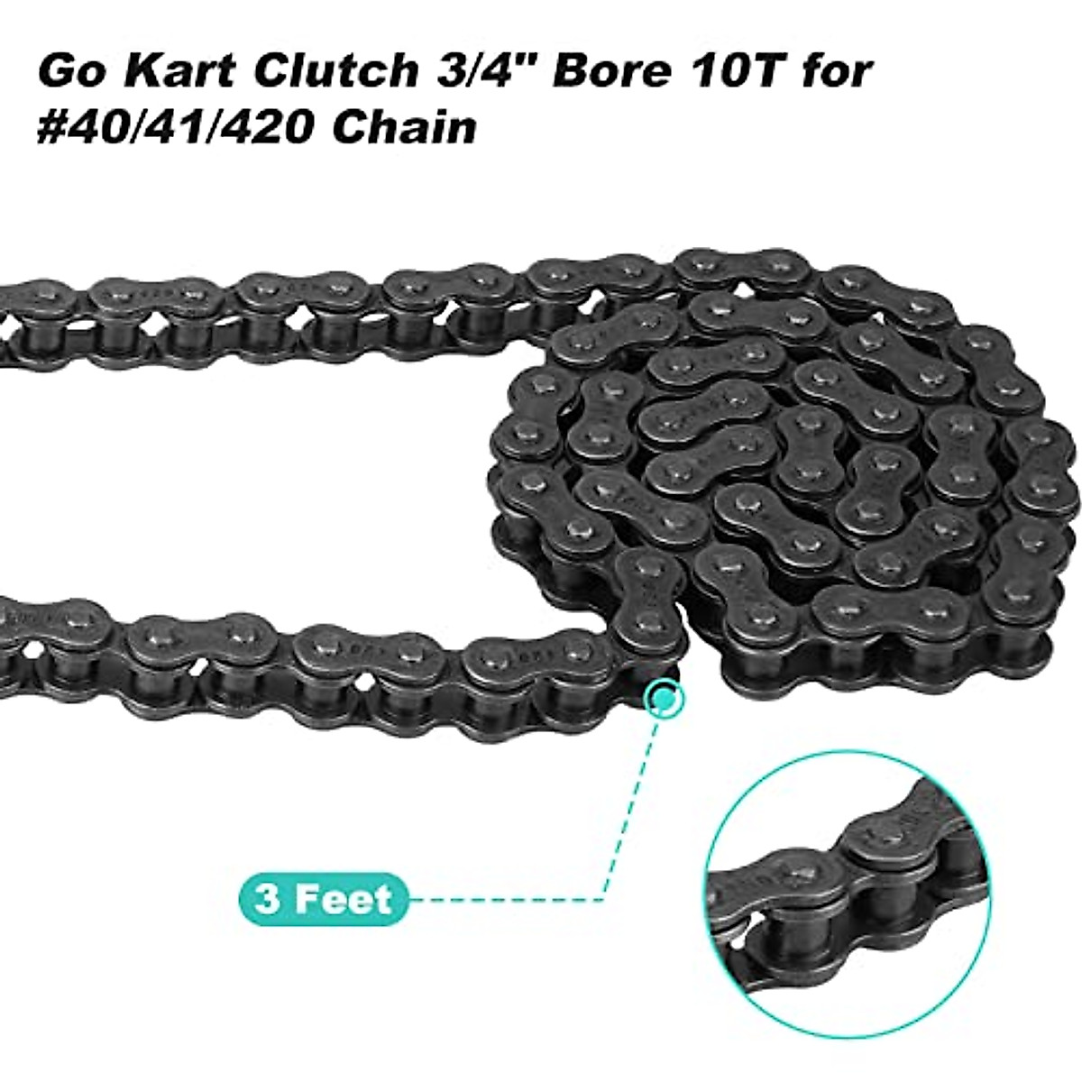 Go Kart Clutch 3/4 Bore 10T with #40/41/420 Chain, Centrifugal Clutch Fit for Minibike MB165 & MB200 and Honda Cloned Engines GC160, GC190, GX120, GX140, GX160, GX200. Up to 6.5HP