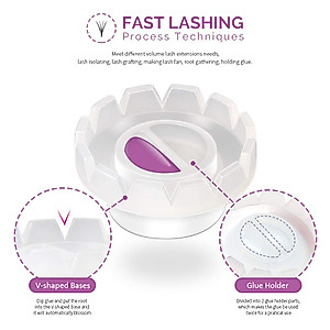 Teenitor 200 Pack Eyelashes Extension Volume Lashes Fan Blossom Cups, Glue Holder and Lash Organizer Supplies Tools