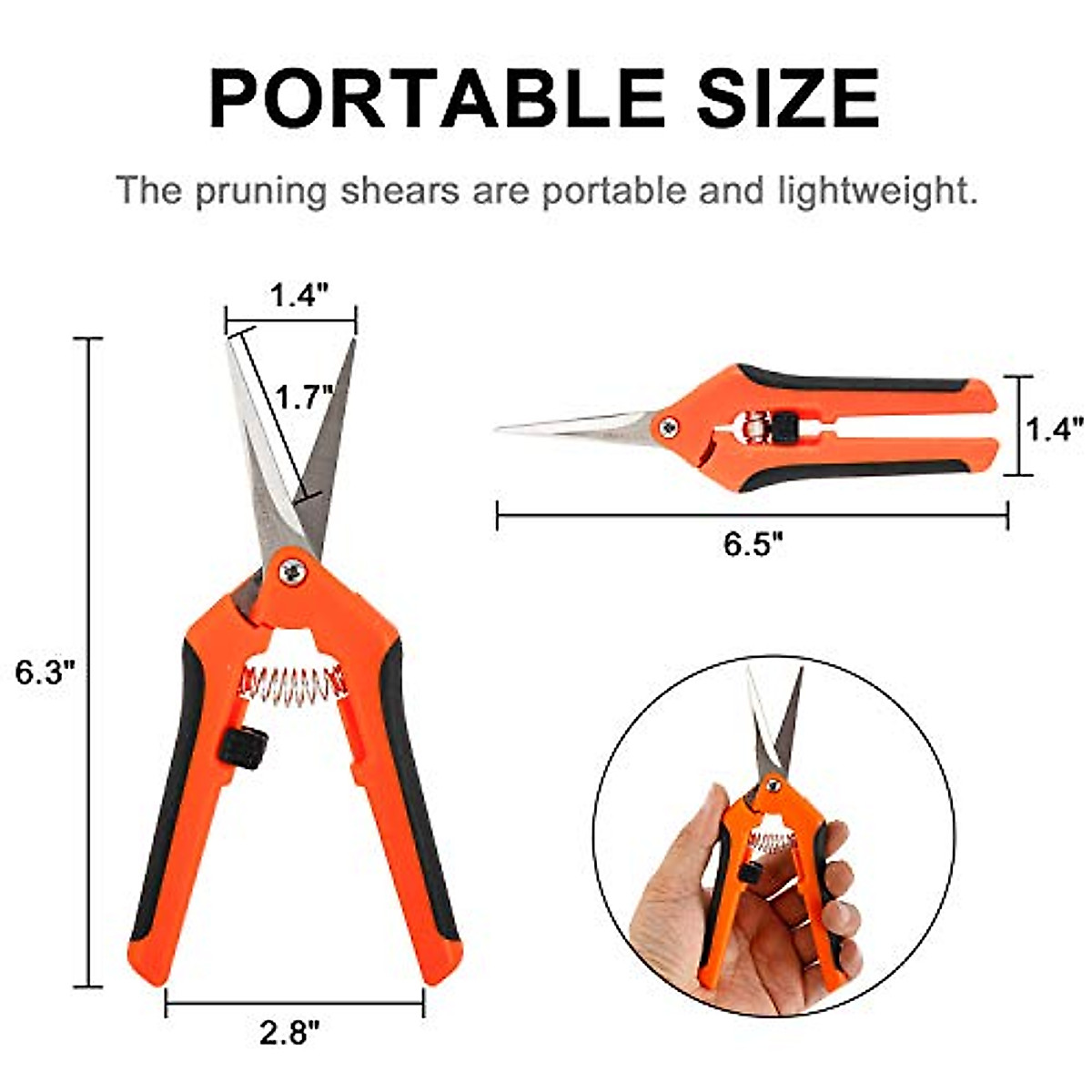 YaeCCC 12-Pack 6.5 Inch Gardening Hand Pruner Pruning Shear with Stainless Steel Blades