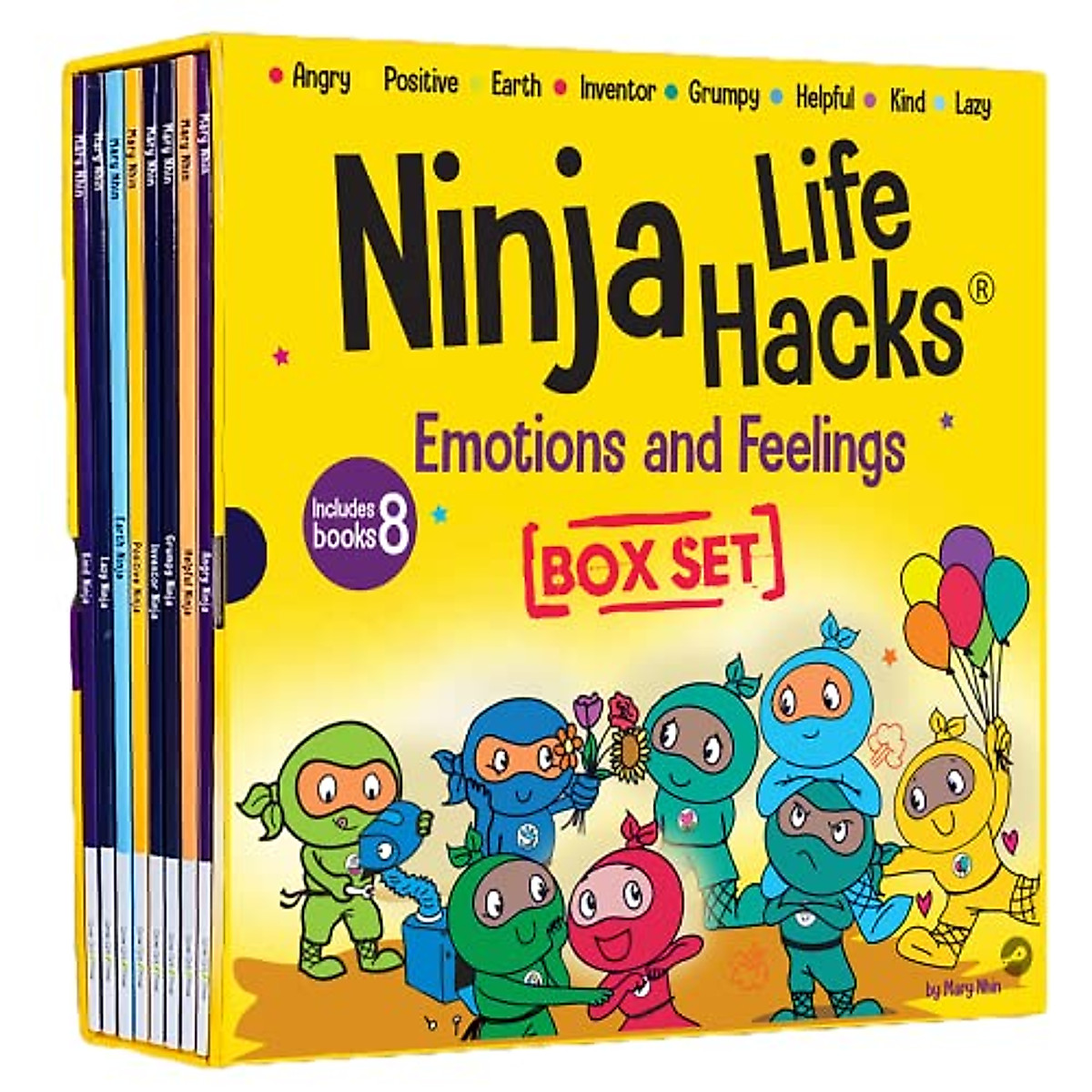 Ninja Life Hacks Emotions and Feelings 8 Book Box Set (Books 1-8: Angry, Inventor, Positive, Lazy, Helpful, Earth, Grumpy, Kind)