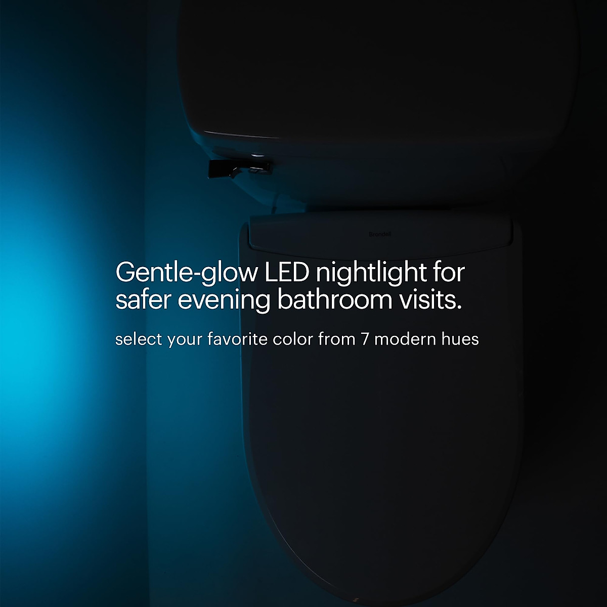 Brondell LS1800-RW Swash Electric Bidet Toilet Seat with Oscillating Stainless Steel Nozzle, Warm Air Dryer, Heated, Night Light, Gentle Close Lid, Thin Profile, Remote Control, Round