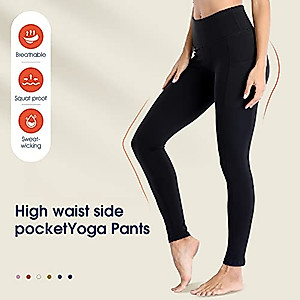 Occffy Workout Leggings for Women High Waisted Gym Legging Yoga Pants Tummy Control Pantalones de Mujer Black