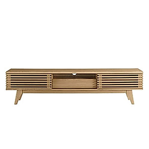 Modway Render Mid-Century Modern Low Profile 70 Inch TV Stand in Oak, 70"