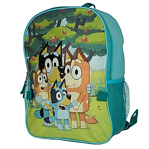 BLUEY 2 Piece Backpack Set, Pre-school Girls & Boys 16" Travel Bag, Blue