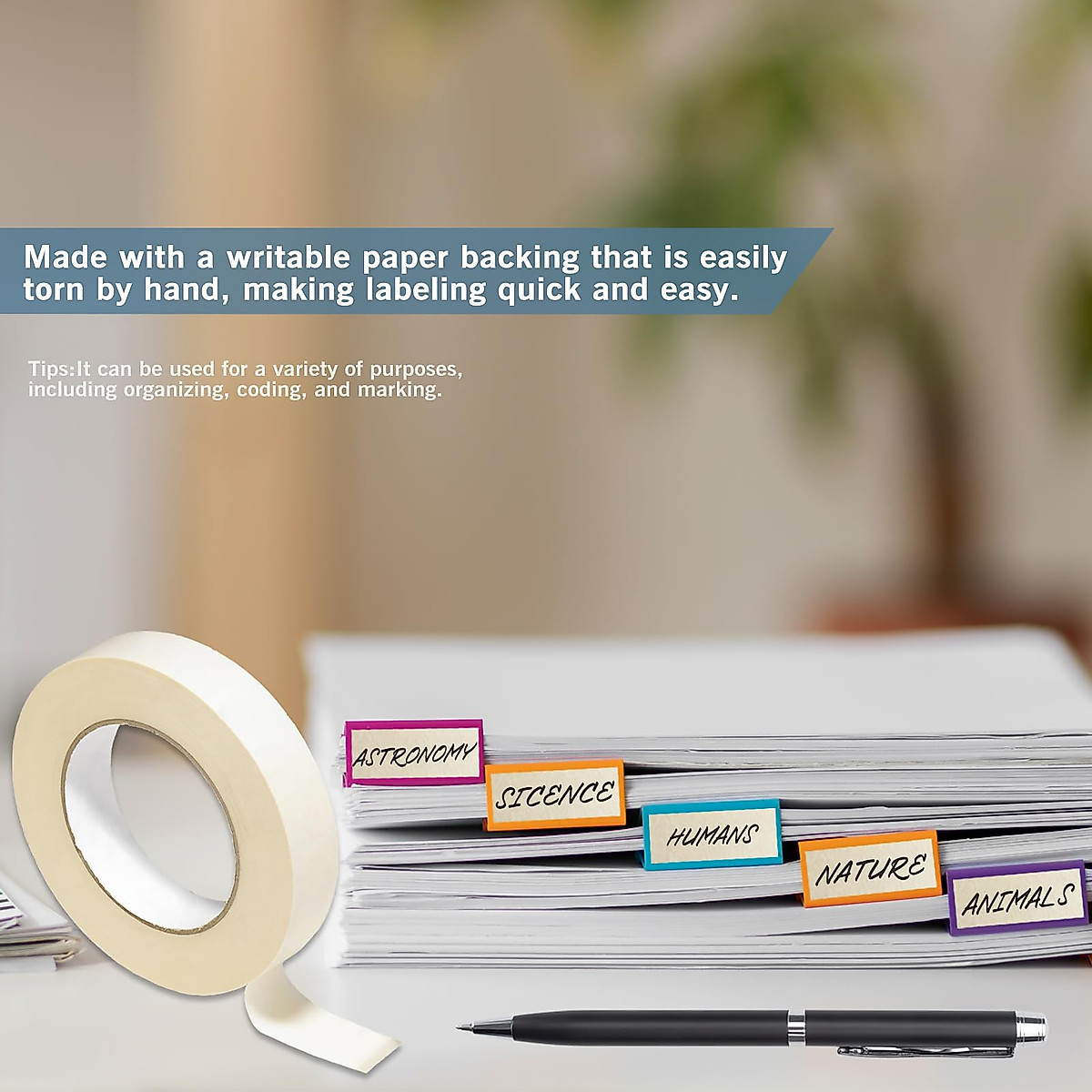 2 Pack White Artist Tape, Art Masking Artist Tape for Watercolor Painting Drafting Canvas Framing, Acid Free Low Tack Masking Tape 1 Inch Wide 360FT Long Total