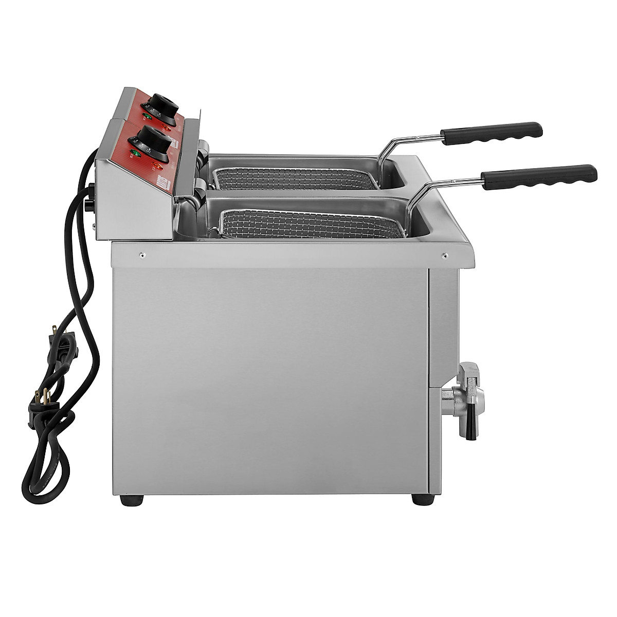 Kratos 29Y-016 Commercial Electric Countertop Fryer, 30 lb. Capacity, 208/240V, 7000W, 2 Baskets