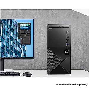 Dell Vostro 3910 Business Desktop Computer, 12th Gen Intel Core i5-12400 Processor, 16GB DDR4 RAM, 256GB PCIe SSD + 1TB HDD, WiFi 6, DVD-RW, Display Port, HDMI, Windows 11 Pro, Black