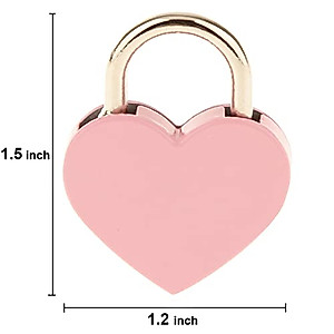 3 Pcs Small Metal Heart Shaped Padlock Mini Lock with Key for Jewelry Storage Box Diary Book,Pink