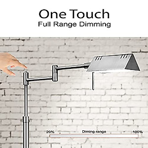 O'Bright LED Pharmacy Floor Lamp and Table Lamp Bundle, 12W LED, Full Range Dimming, 360 Degree Swing Arms, Reading Lamp, Task Lamp for Craft Work and Sewing, Brushed Nickel