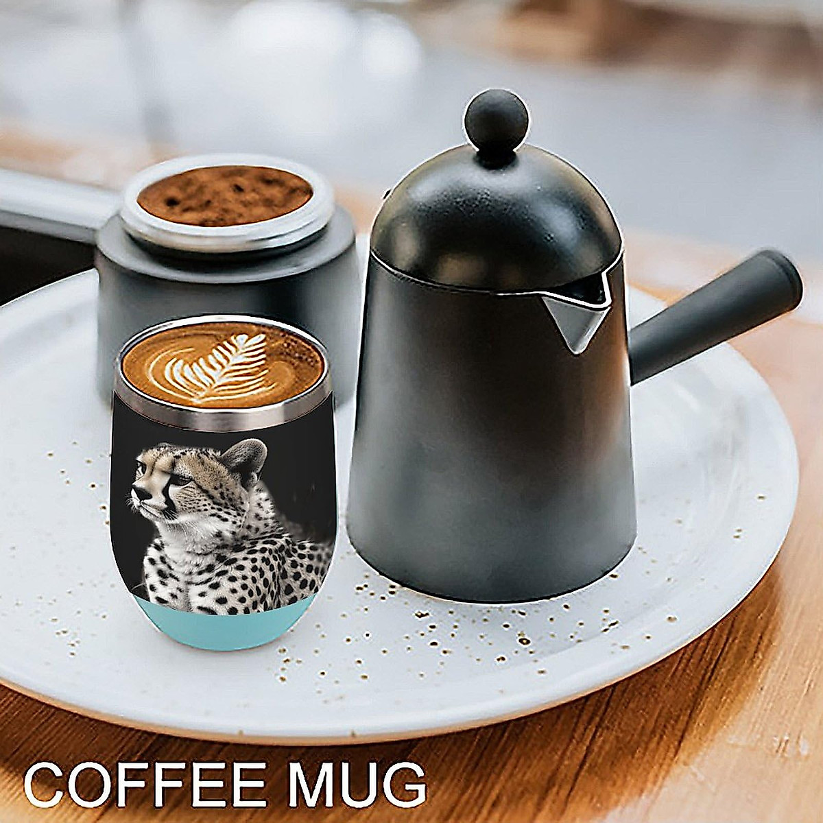 Stainless Steel Insulated Cup, Cheetah Print 304 Stainless Steel, Smooth Round Rim Ideal for Office, Home, And Gift Giving