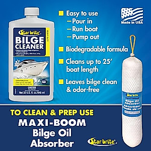 STAR BRITE Heavy Duty Bilge Cleaner -Simple & Easy to Use - Pour In, Run Boat, Pump Out - Emulsifies Oil, Fuel & Leaves Bilge Clean With a Fresh Clean Scent - 32 Ounce (080532)