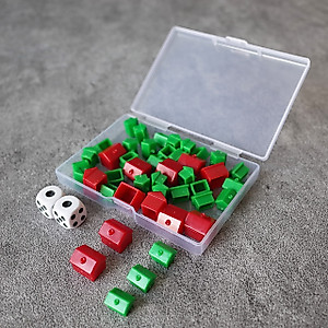 46 Pieces Game Replacement Pieces Games Hotels Houses and Dice, Game Set of Plastic