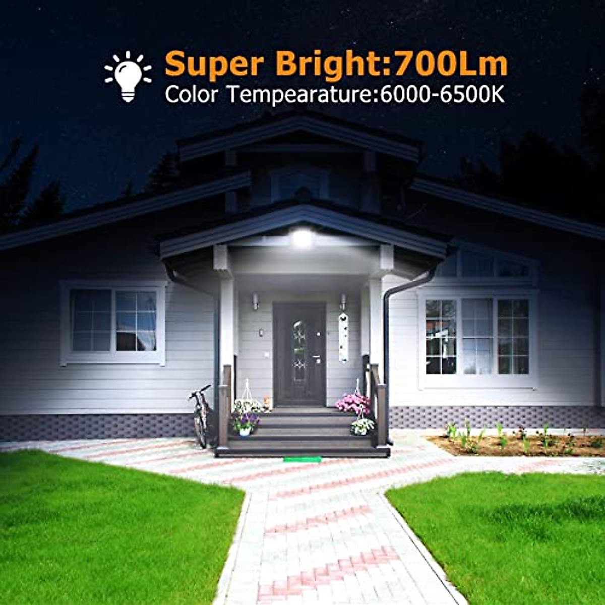 10W LED Flood Lights Outdoor, IP66 Waterproof Security Lights Fixture, 6500K Hardwired Wall Lamp, 700Lm Ultra Thin Work Light, 120° Beam Angle LED Exterior Floodlight for Garden Yard Patio