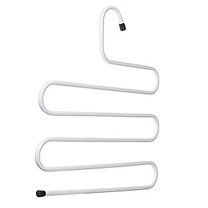 SGerste 5 Tiers S Shaped Pants Clothes Hanger Iron Trouser Closet Organizer Space Saving