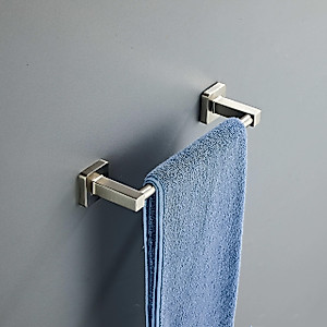 Bathroom Wall Mounted Towel Rack, Towel Bar with Stainless Rack and Hand Towel Holder, Shower and Bath Towel Racks for Bathroom Wall(Brushed Nickel, 12 Inch)…