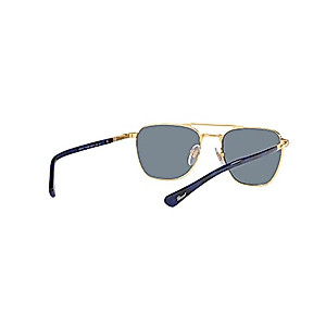 Persol PO2494S Square Sunglasses, Gold/Light Blue, 55 mm
