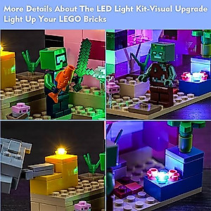 LocoLee Led Light Kit for Lego The Axolotl House 21247, Minecraft Lighting Set Compatible with Lego 21247 (No Lego Model), DIY Décor Lights for Lego Building Blocks