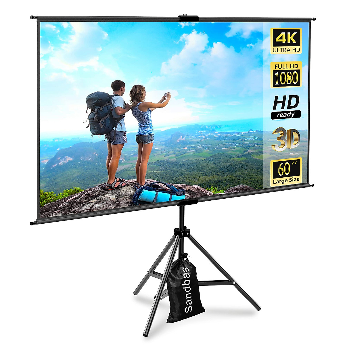Small Portable Projector Screen Tripod Stand lejiada Mobile Projection Screen, Lightweight Carry & Easy Adjustablle for Schools Meeting Conference Indoor Outdoor Use,