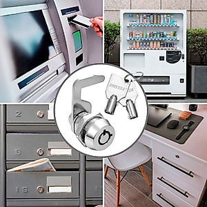 Cam Lock 5/8" Toolbox Lock 90 Degree, Tubular Lock with 2 Keyes, Cylinder Lock for File Cabinet and Mailbox use, Zinc Alloy