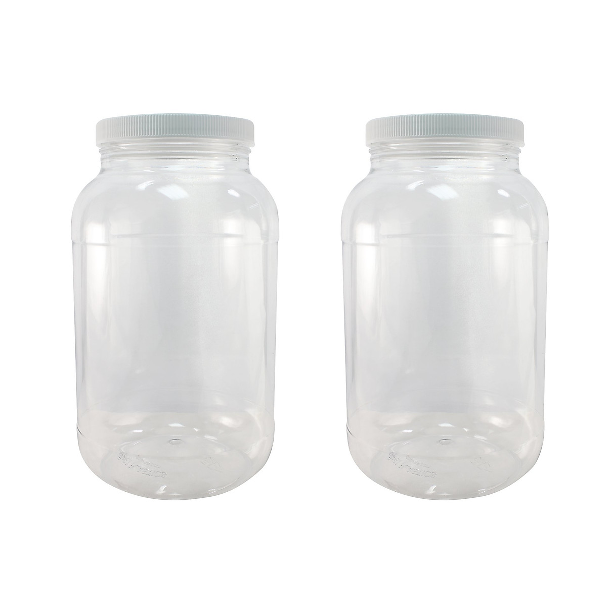 Pinnacle Mercantile Crystal Clear PET Plastic Jars with Screw on Lids 64 oz Set of 3 Wide Mouth