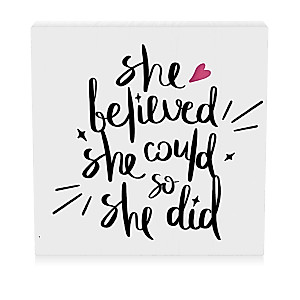 Inspirational Graduation Friendship Gifts Encouragement Gifts for Best Friends Spiritual Gifts for Women Farmhouse Wooden Box Sign for Home Office Bedroom Living Room Shelf Desk Table Decoration