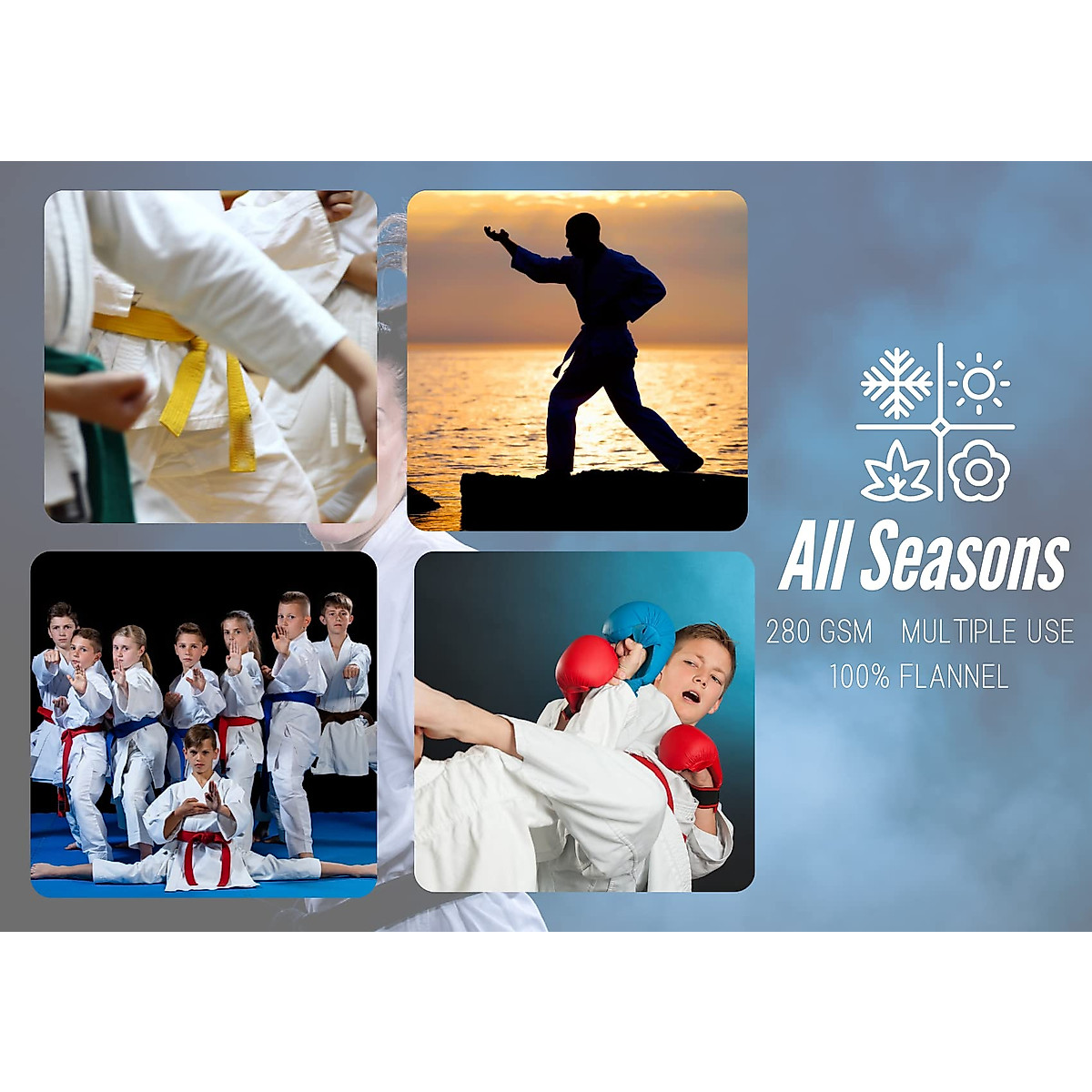 InnoBeta Karate Gifts, Karate Blanket, Gifts for Karate Lovers, Teens, Boys, Friends, Flannel Throw Blanket, 50x65 Inches