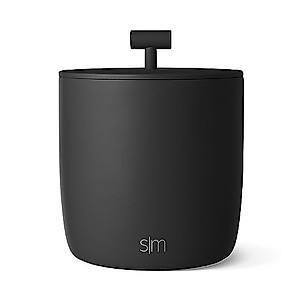 Simple Modern Vacuum Insulated Ice Bucket with Lid and Scoop | For Cocktail, Champagne, Wine, Beer, & Hosting | Stainless Steel 100oz Capacity for Large Parties | Rocks Collection | Midnight Black