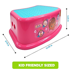 Disney's Doc McStuffins Essential Kid's Toilet Training Combo Kit - Contour Step Stool & Soft Potty Seat, Pink, 2 Piece