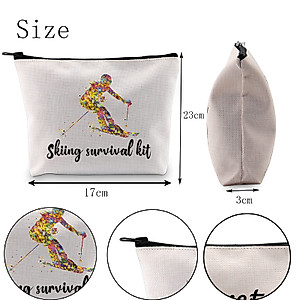 POFULL Skiing Bag Skiing Team Gifts Skiing Survival Kit For Ski Lover Skiing Gift For Enthusiasts Cosmetic Bag (Skiing survival kit bag)