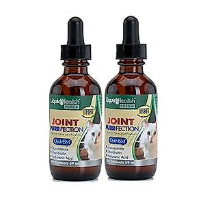 LIQUIDHEALTH 2.3 Oz Liquid Cat Glucosamine Joint Purr-Fection - Hip and Joint Health Relief Support, Chondroitin Feline Droppers -Senior Older Cats, Kittens - (2 Pack)