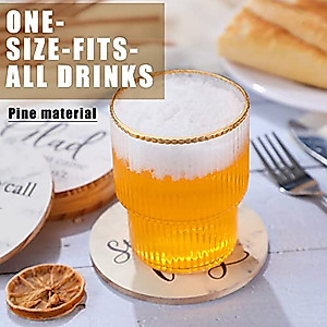 6 Pcs Funny Coasters for Coffee Table Coasters for Drinks Ceramic Patterned Drink Coasters for Table Protection Housewarming Gifts Farmhouse Decor