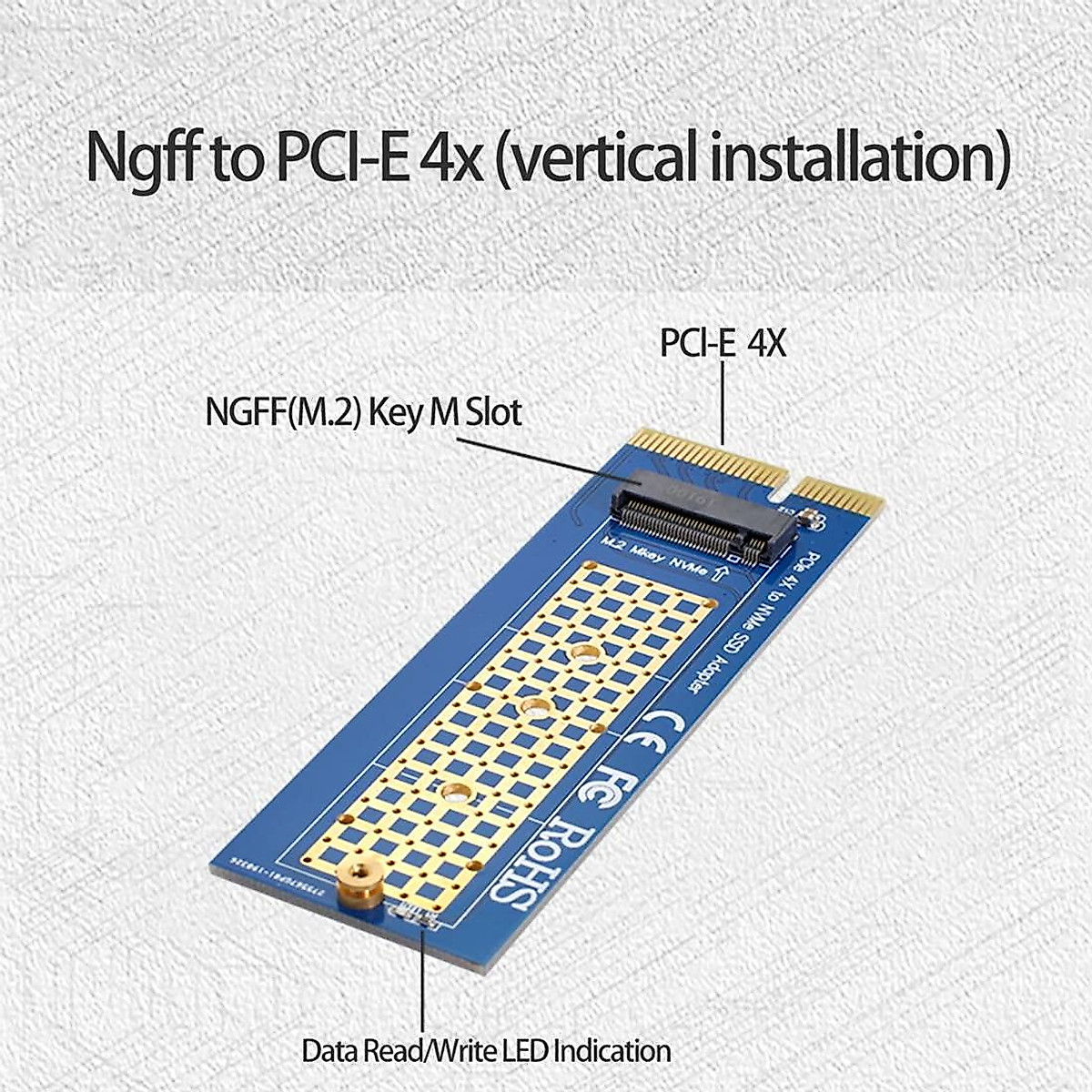 ChenYang M.2 NVME to PCIe 3.0 X4 Adapter NVME/AHCI SSD to PCI Express Expansion Card Adapter