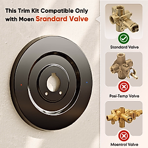 Escutcheon Replacement for Moen 16090 Chateau Collection, for One-Handle Tub and Shower Faucets, Matte Black