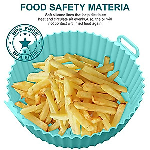 Air Fryer Silicone Pot, XIILSIE 2Pcs Round Food Safe Non Stick Air Fryer Basket Accessories, Reusable Replacement of Flammable Parchment Liner Paper Fits 3QT - 5QT Air Fryer