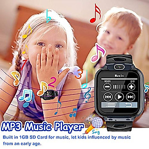 Kids Smart Watch for Boys Girls, Child Smartwatches for Kids Educational, HD Touch Screen Phone Watch Birthday Gifts for 3-14 Years Students(Black)