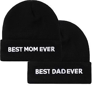 Funny Gifts for Dad from Daughter Son Fathers Day Beanie Winter Hat Christmas Stocking Stuffers for Men Daddy Step Dad Him Black