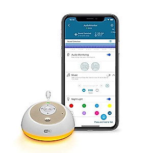 Motorola MBP163CONNECT Audio Baby Monitor - Wireless WiFi Smart Device for Toddlers, Infants, Nursery - with 10 Soothing Sounds, Lullaby, Audiobook - 2-Way Talk Intercom, 7 Night Light Color Options