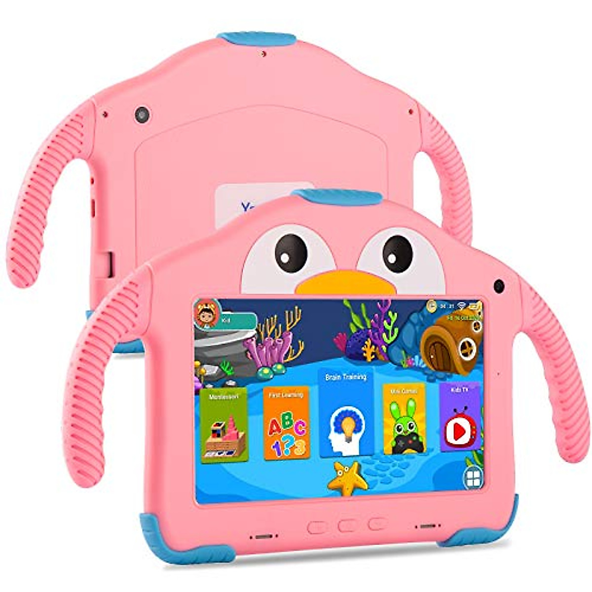 Tablet for Toddlers Tablet Android Kids Tablet with WiFi Dual Camera 32GB Storage 1024 x 600 Screen Parental Control Google Playstore YouTube Netflix for Boys Girls Android 10