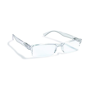 Boost Eyewear 6 Pack Reading Glasses, Clear Half Rim Frames, for Men and Women, with Comfort Spring Loaded Hinges, Clear, 6 Pairs (+1.75)