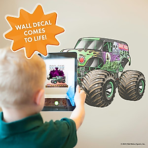 Wall Palz Monster Jam Grave Digger Wall Decal - Monster Jam Wall Stickers with 3D Augmented Reality Interaction - 28" Monster Jam Grave Digger Monster Truck Wall Decorations