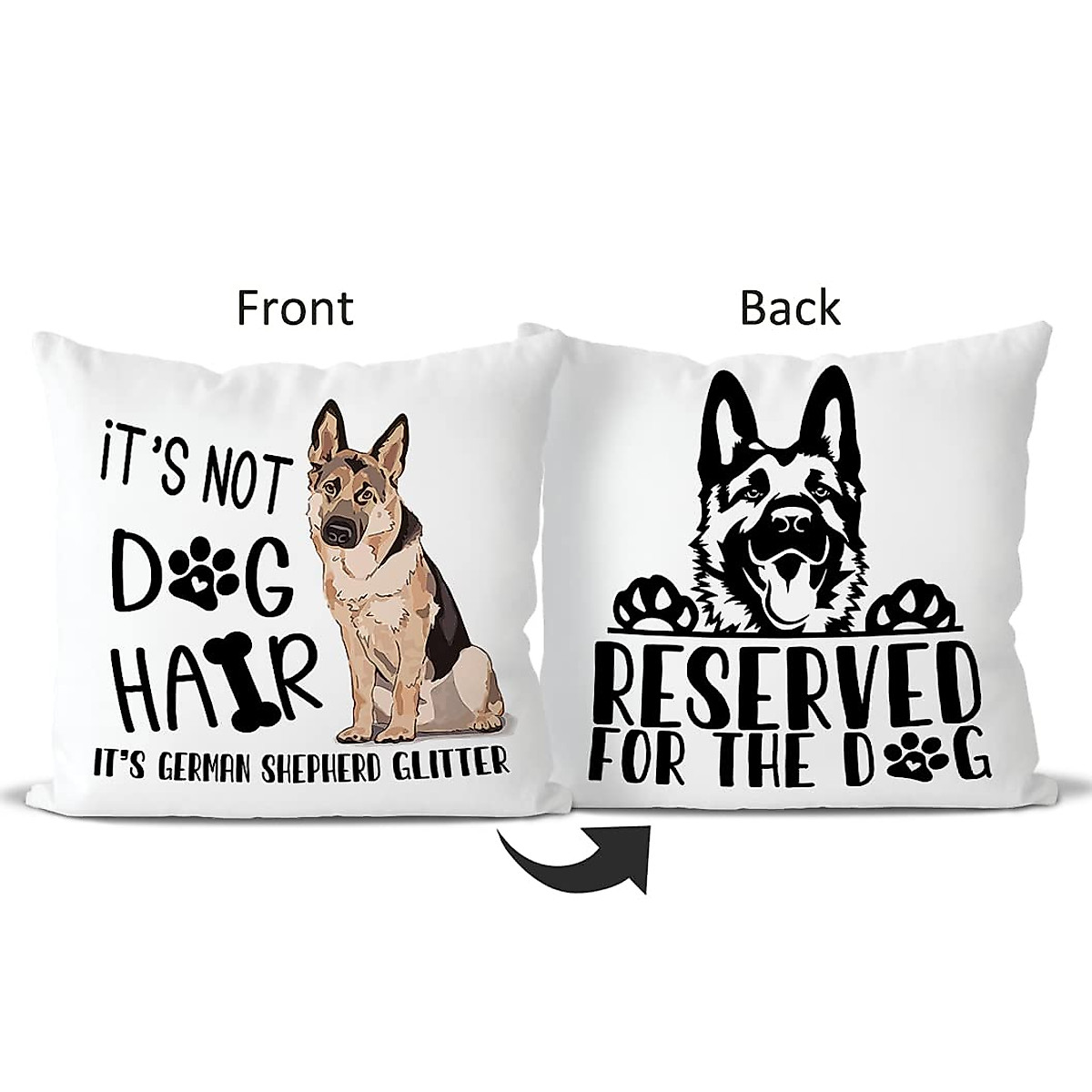 It's Not Dog Hair It's German Shepherd Glitter Reserved For The Dog Reversible Throw Pillow Covers,Home Bedroom Girl Room Decor Funny German Shepherd Pillow Case,Dog Lovers Gifts,18x18 Inch Pillowcase