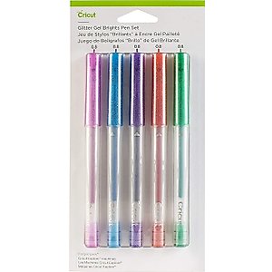 Cricut Glitter Gel Pen Set, Brights, 5 Pack, Multicolor